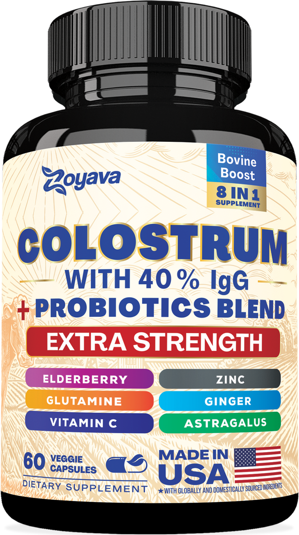 Highly Potent Bovine Colostrum Capsules - 5250 MG with 40% IgG & Probi ...