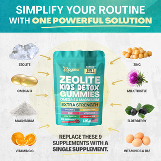 Zoyava Zeolite Kids Detox Gummies Mixed Berry Flavored All-in-One 60 G